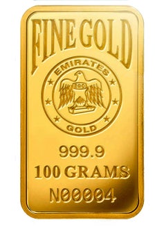 Emirates Gold Emirates 100g Gold Bar Fine Gold 999.9 Purity - 100 Grams ...