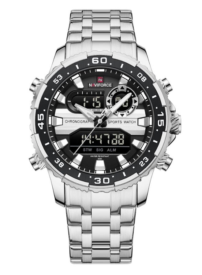 NAVIFORCE Men's Luxury Fashion Quartz Watches LCD Display Digital 3ATM ...