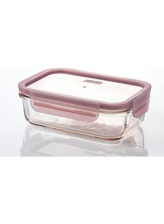 Glasslock Rectangular Container 1100ML Pink/Clear | Best Price UAE ...