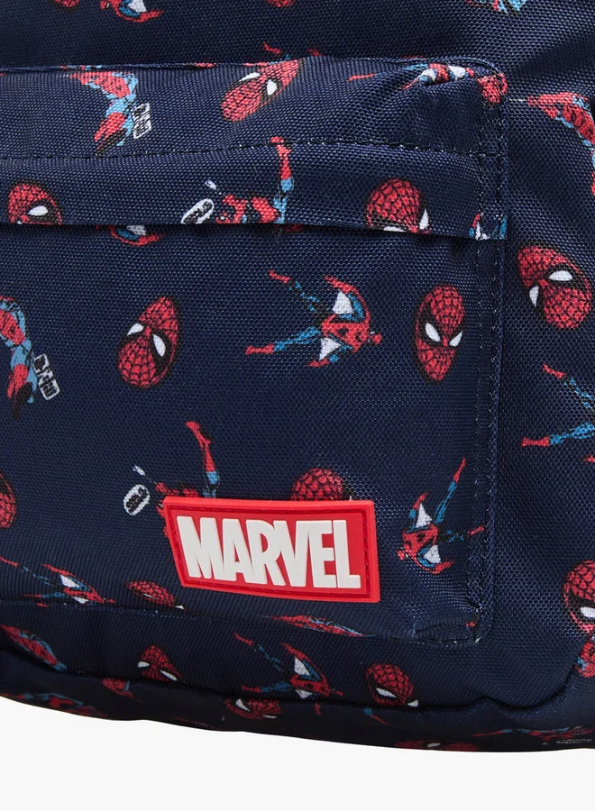MARVEL NAVY Spider-Man Print Backpack with Adjustable Straps and Zip ...