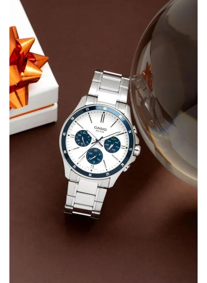 CASIO Men's Analog Display Watch With Silver Stainless Steel Strap ...