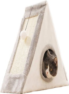 Generic Triangle Cat Cage With Scratching Board Grey & White for Small ...