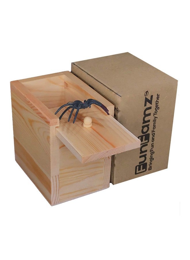 FunFamz The Original Spider Prank Box Funny Wooden Box Toy Prank ...
