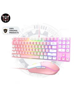 onikuma USB Wired Keyboard and Mouse Set G26 Mechanical Keyboard Blue ...