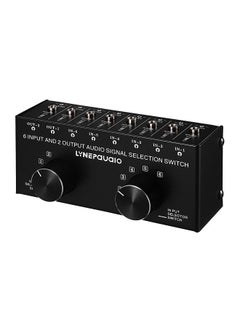 LYNEPAUAIO 6-In-2-Out Audio Switcher Two-Way Audio Signal Selector Box ...