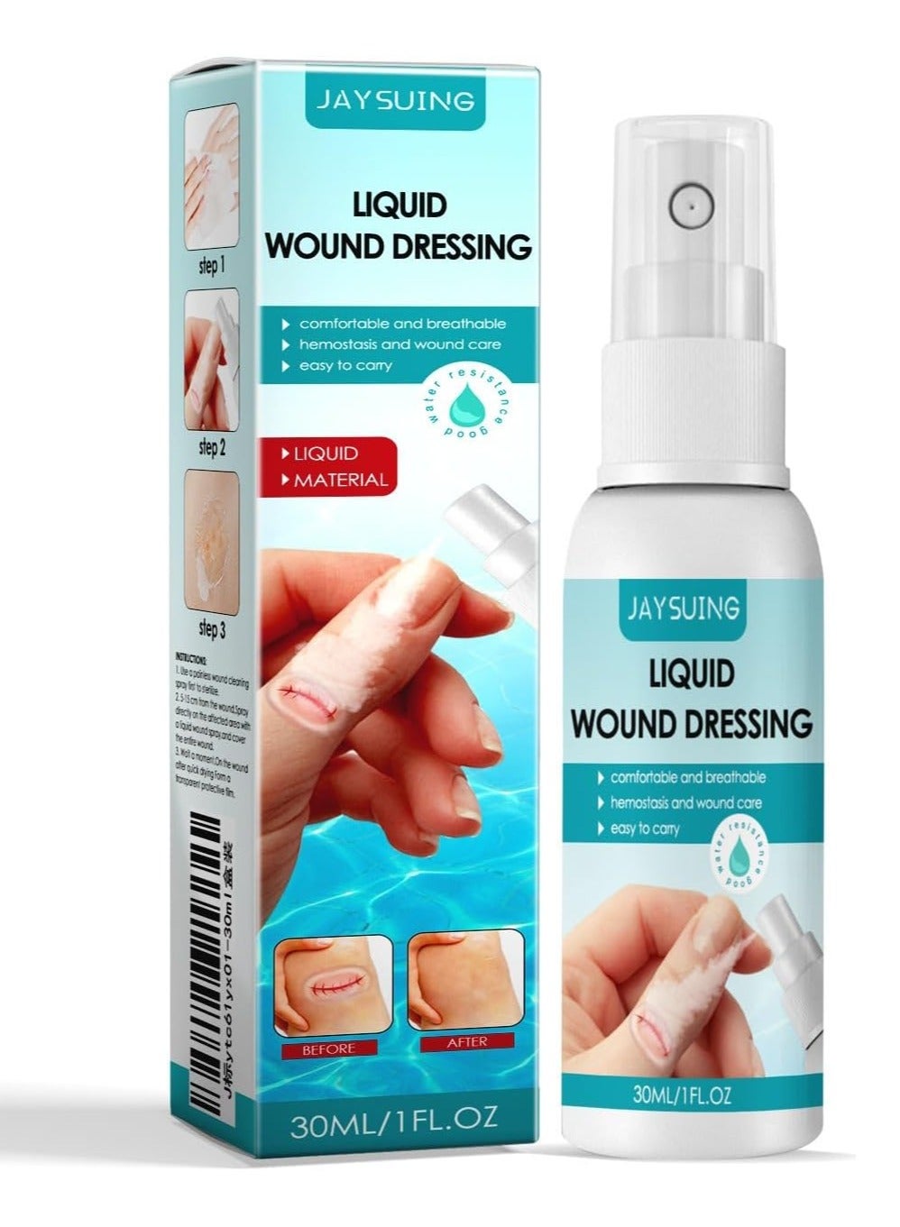 Jaysuing Liquid Plaster Skin Glue Breathable First Aids Spray ...