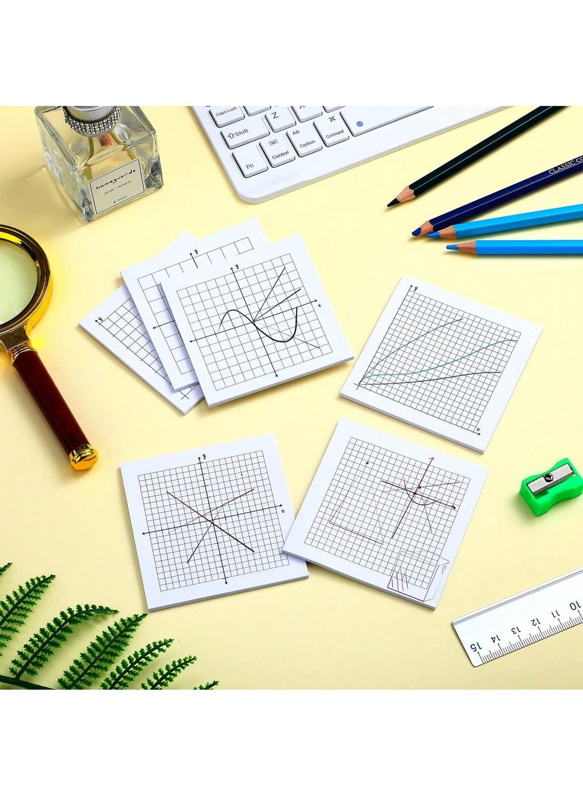 Generic Graph Paper Sticky Notes – Grid Square Self-Adhesive Memo Pads ...
