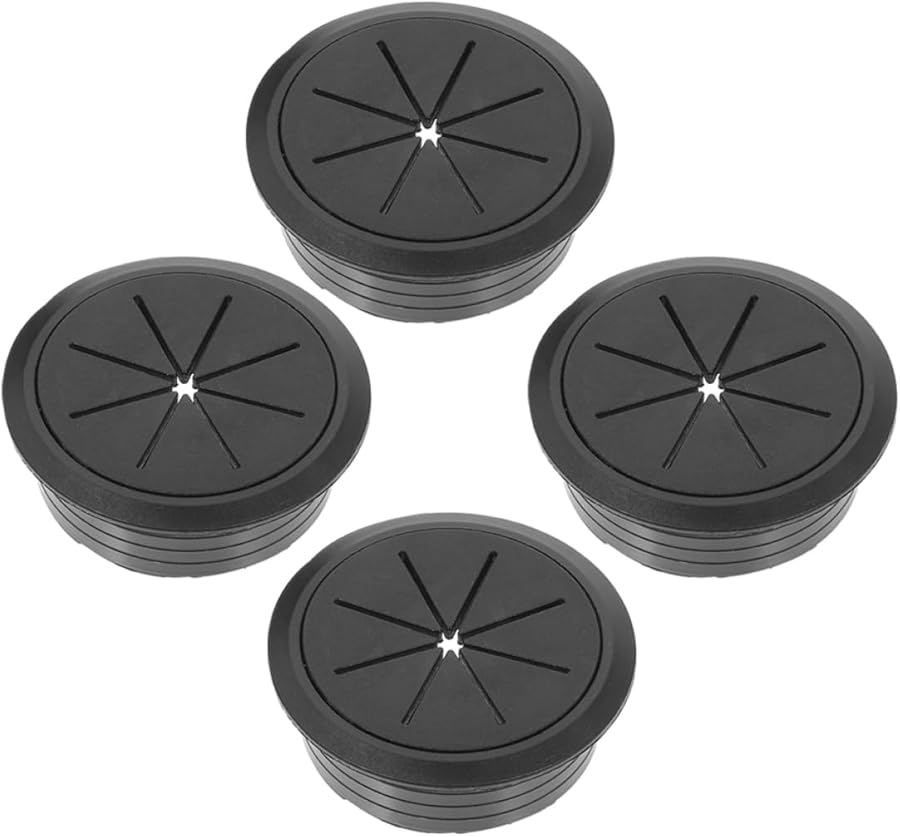 Generic Artibetter 4 Pack Black Desk Cable Hole Covers Wire Grommets ...