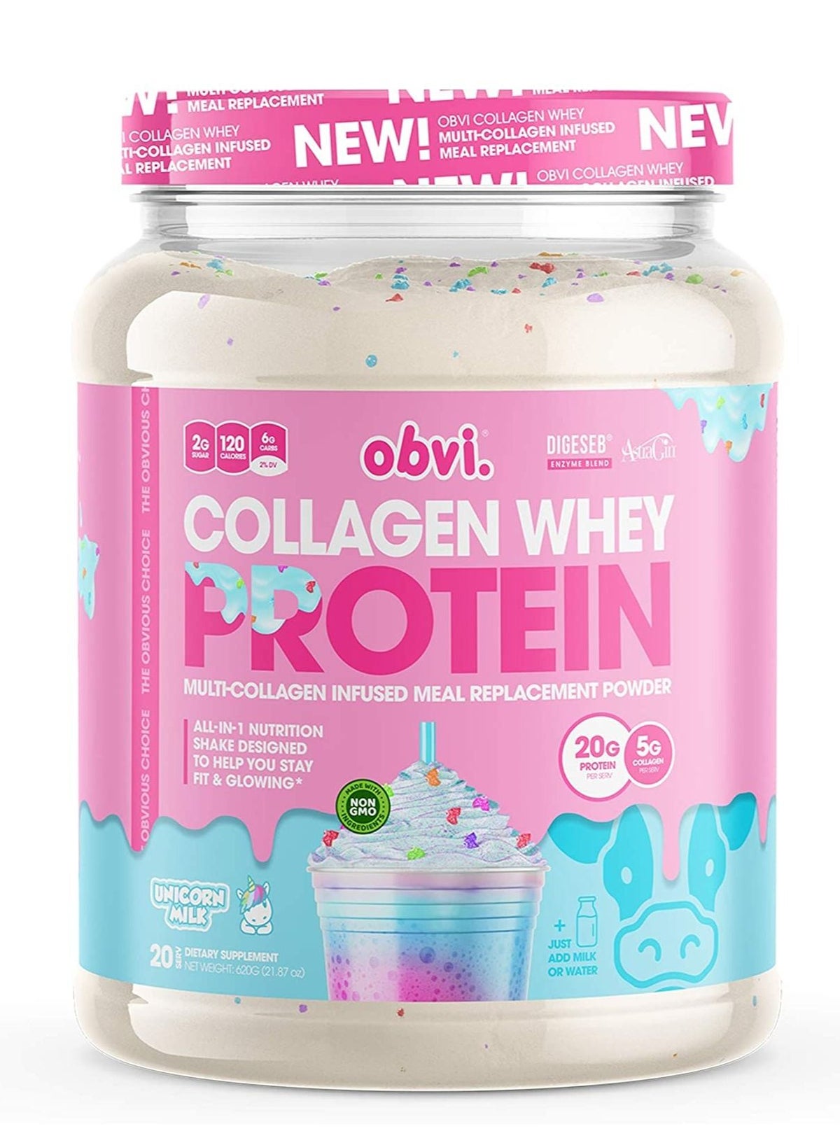 Obvi Obvi Collagen Whey Protein Powder Unicorn Milk (20 Servings ...