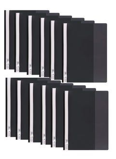 ATLAS 12-Piece Flat Clear View Folder File Black UAE | Dubai, Abu Dhabi