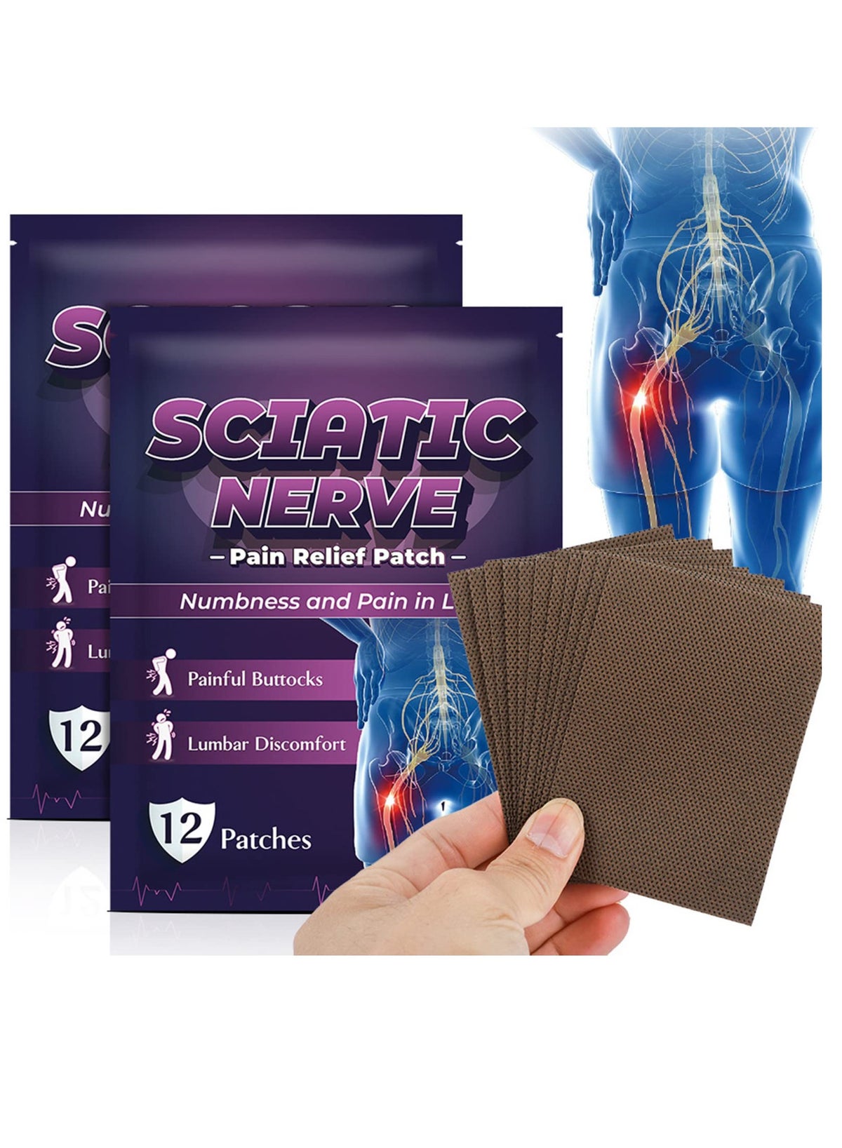 Generic 60 Sheets Sciatica Patch,Sciatic Nerve Pain Patch, Sciatic ...