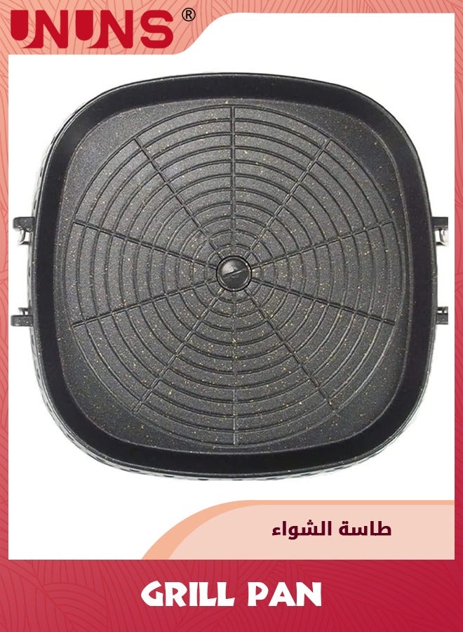 UNUNS BBQ Grill Pan,32cm Nonstick Aluminum Induction Grill Pans Korean ...