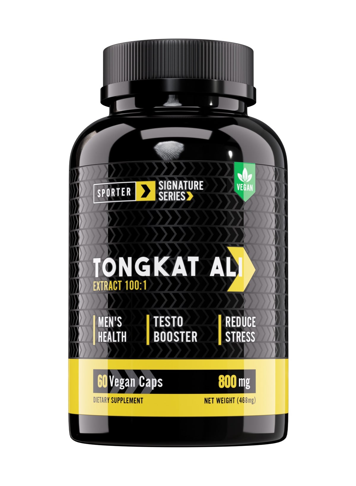 SPORTER Sporter Tongkat Ali – 60 Vegan Capsules | 800mg Tongkat Ali 100:1 Extract | With ...