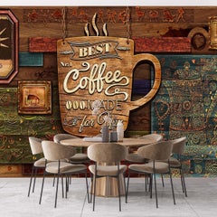 Dekoros One Piece Cafe Coffee Motto Written Wallpaper | Best Price KSA ...
