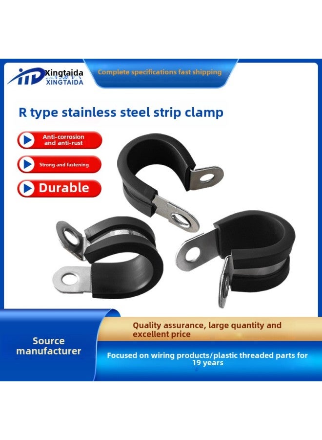 Generic 304 Stainless Steel Strip Clamp R-type Fixed Clamp Cable Clamp ...