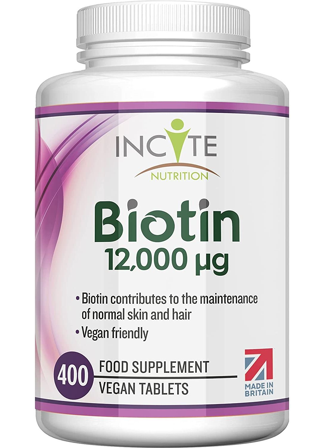 INCITE Biotin Hair Growth Supplement 12,000mcg - 400 Tiny Tablets ...