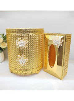 Generic Dustbin and Tisse Box Set Gold Dustbin With Tissue Box handmade ...