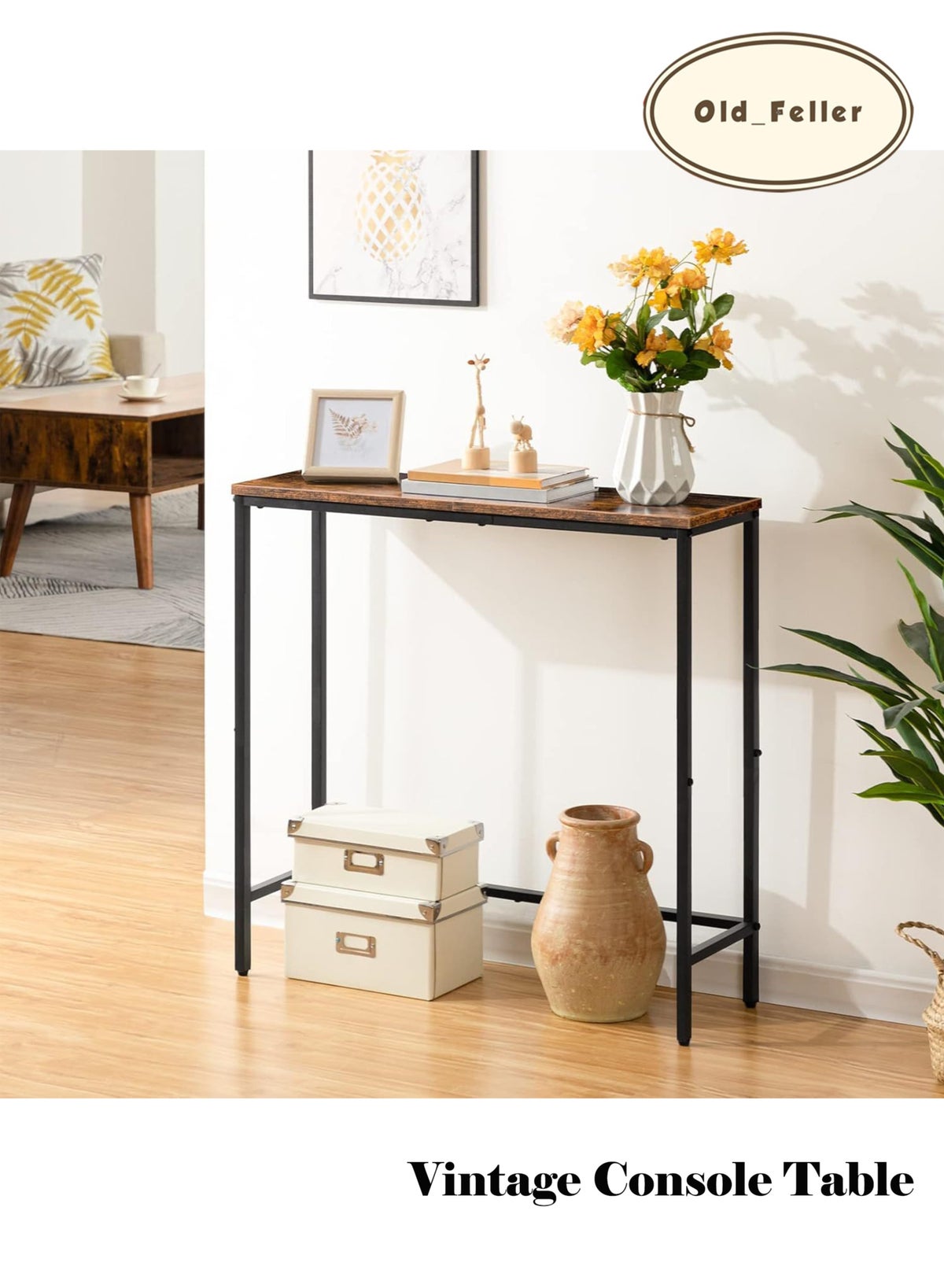 Old_Feller Vintage Table Simple Sofa Table Home Coffee Corner Display ...