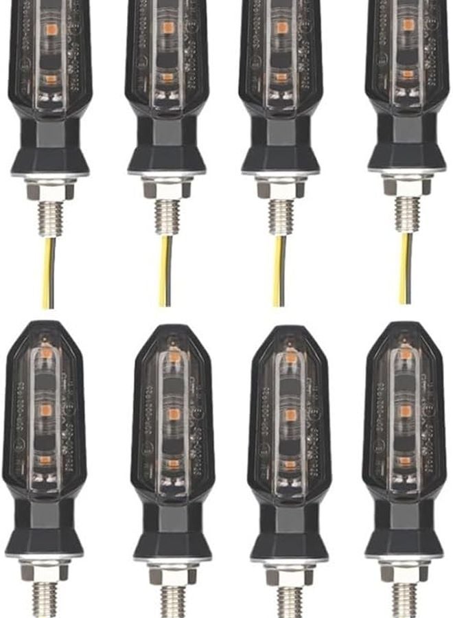 Generic Amber Motorcycle LED Turn Signal Light Blinker Wind Deflector ...