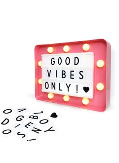 Salla Metal LED Message Pink Light Box With Letters, Numbers and ...