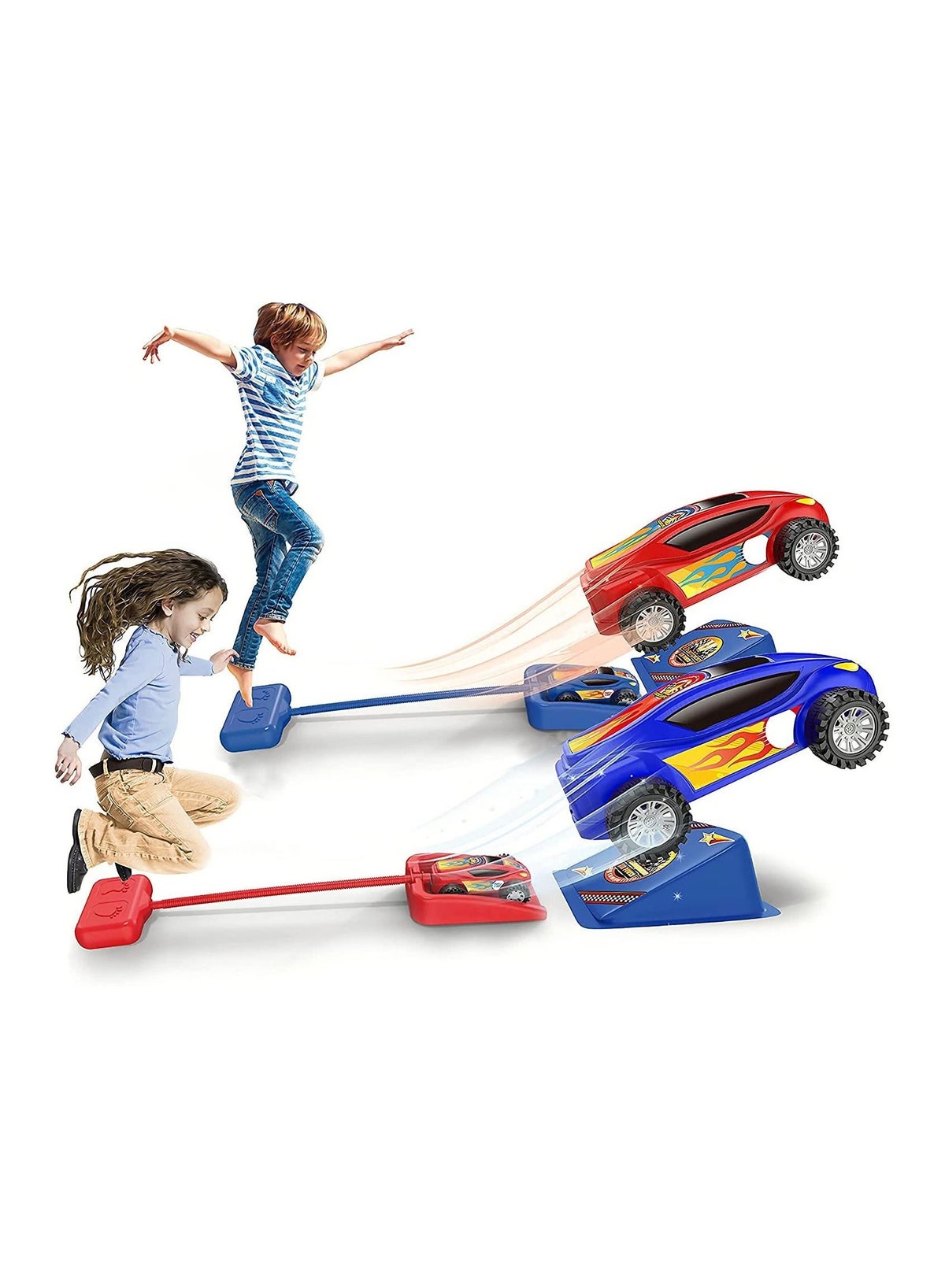 Generic Kids Racing Car Dueling Toy Set 2 Toy Car Launchers and 2 Air ...