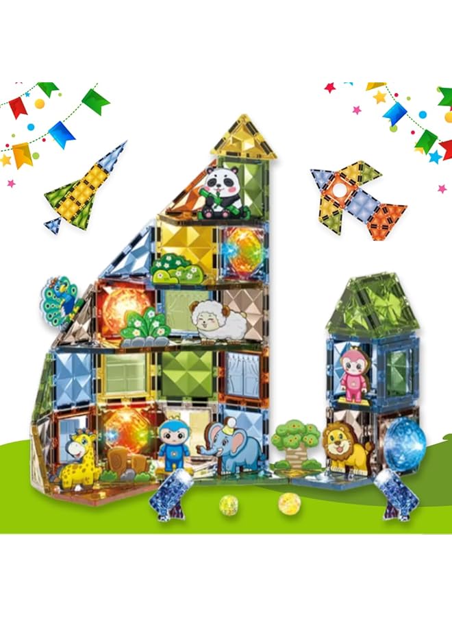 AlsayedP 82 Pcs Diamond Magnetic Bricks Animal Paradise Creative ...