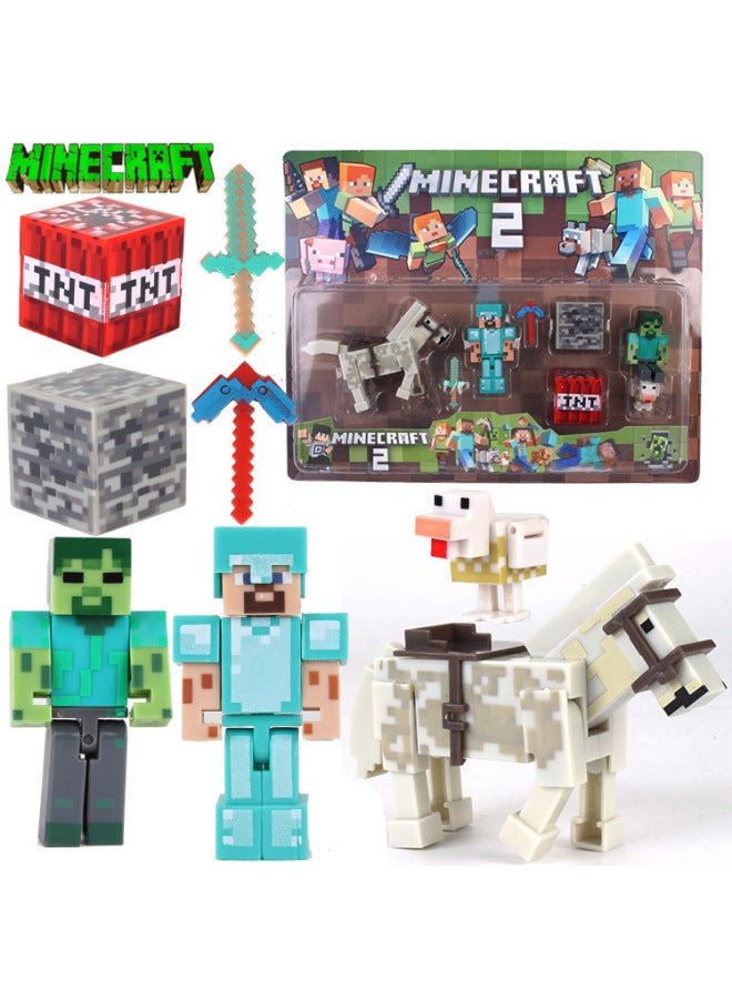 Generic Minecraft Building Block Minifigure Armor Steve Doll Model ...