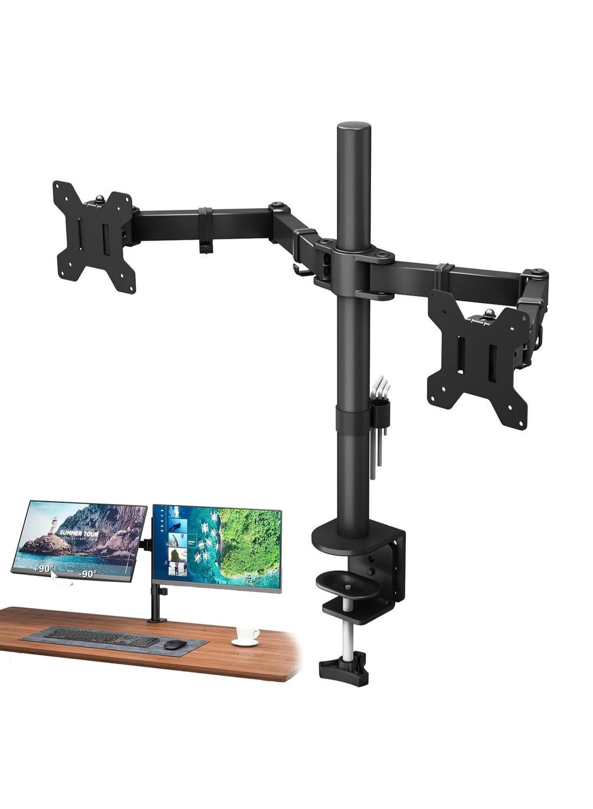 Arabest Monitor Mount Stand,Dual LCD LED Monitor Arm for Desk,Heavy ...