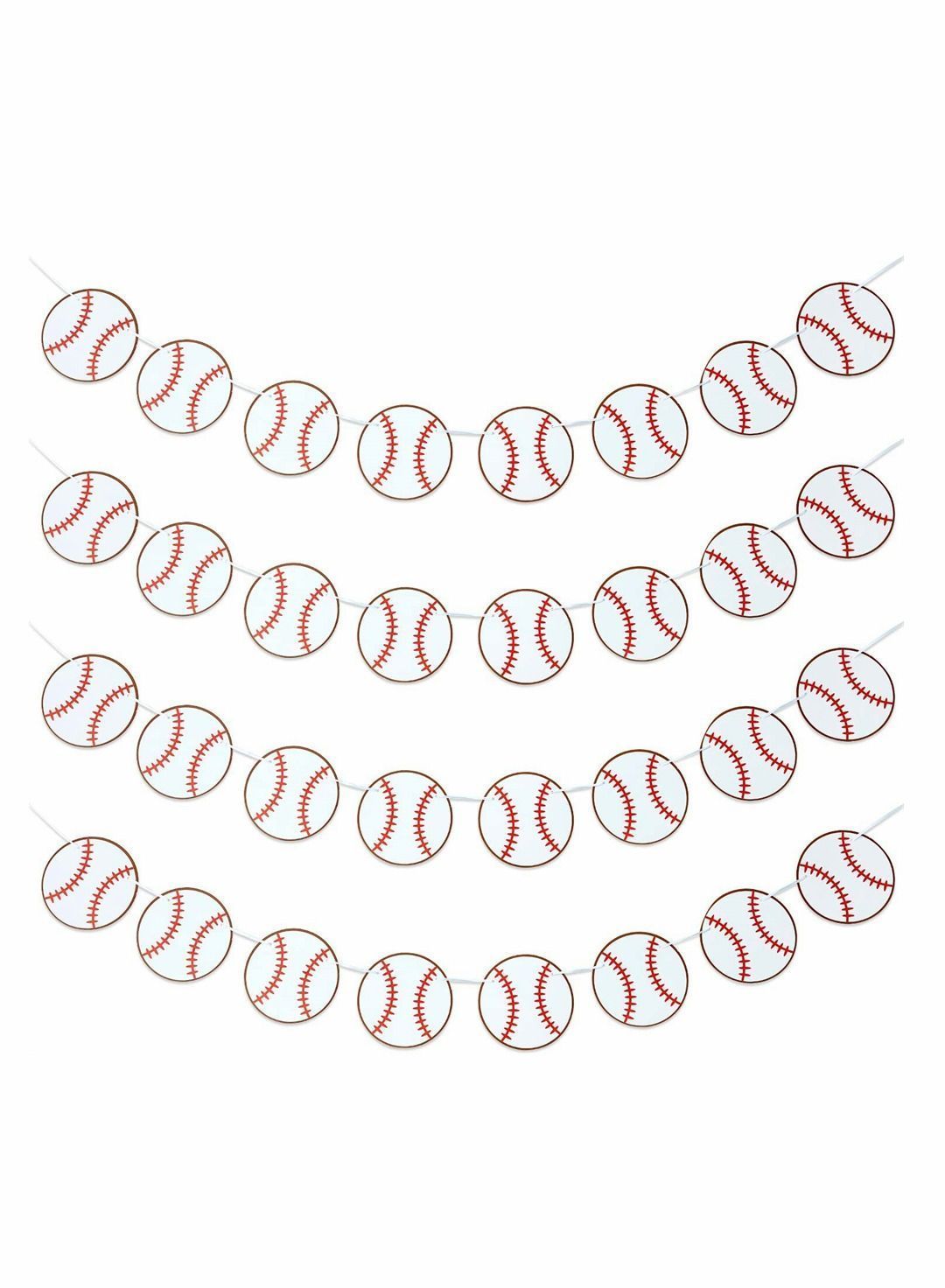 Generic Baseball Banner, 4 Pieces Paper Garland for Sports Theme Party ...