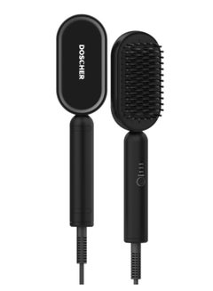 DOSCHER Hair Straightener Brush Thermostatic Straightening Comb Ceramic ...