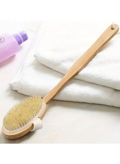 ORiTi Wooden Long Handle Body Rubbing Shower Brushes Detachable Handle ...