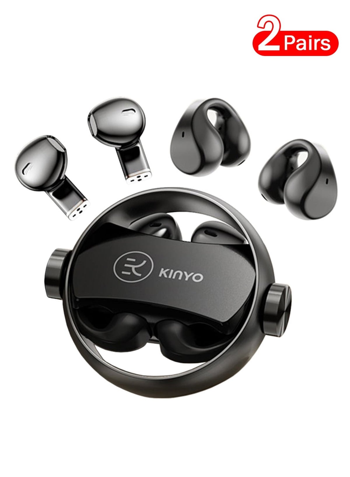 KInYO 2 Cps Wireless Earbuds with Clip-On Design, 0.06s Ultra-Low ...