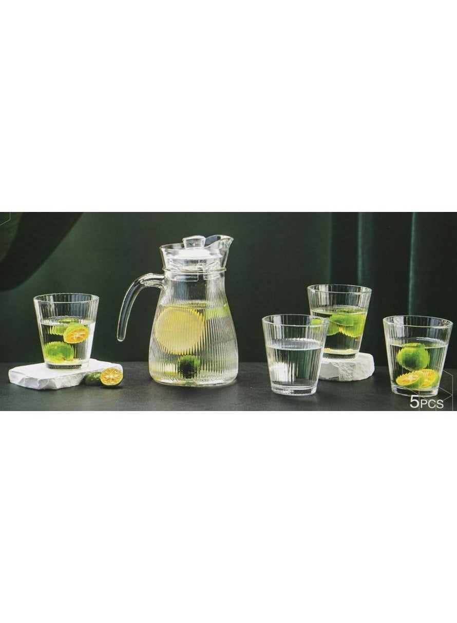 Generic Jug set with clear glass cups, 5 pieces | Best Price KSA ...