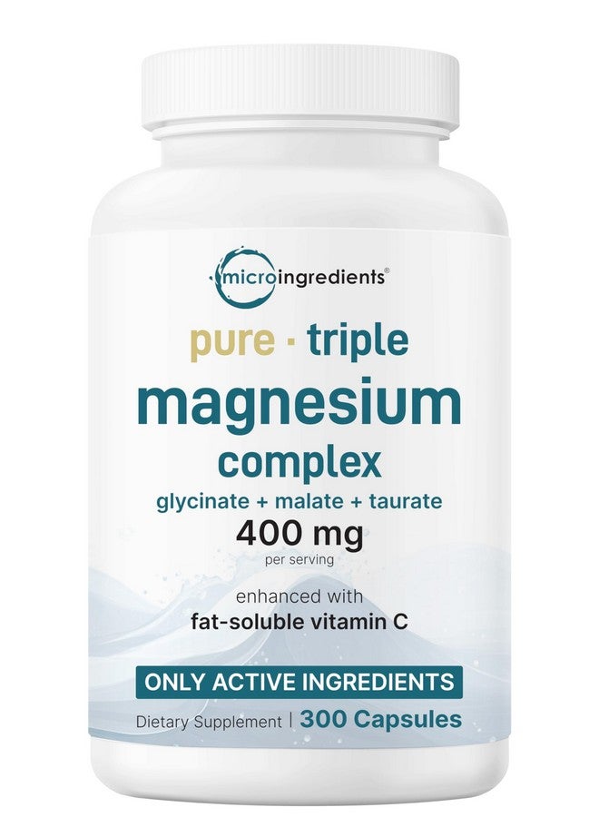 Micro Ingredients Pure Triple Magnesium Complex, 300 Capsules | 400mg ...