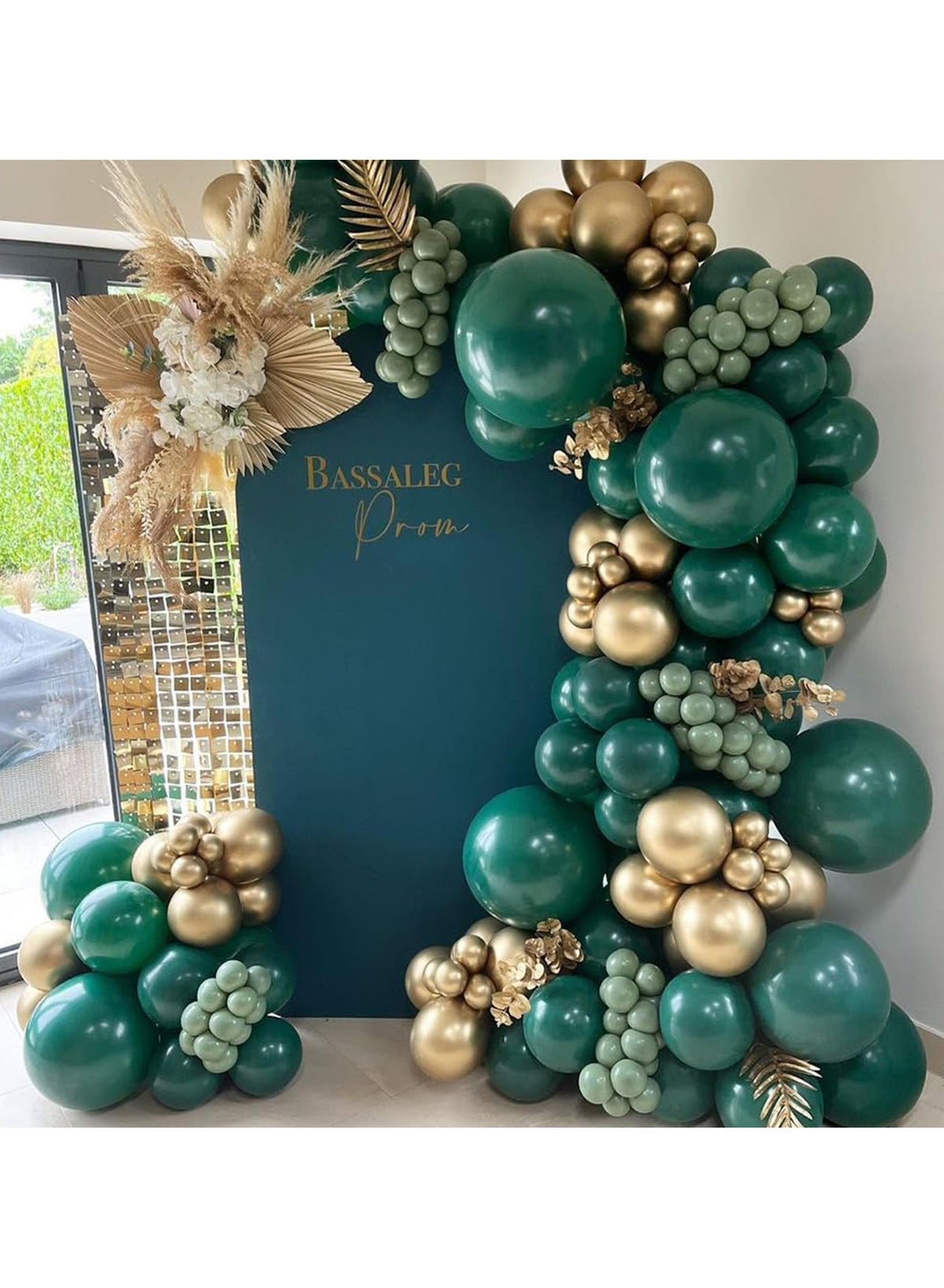 Generic Dark Green Balloon Arch Kit,126Pcs Green Gold Balloon Arch ...