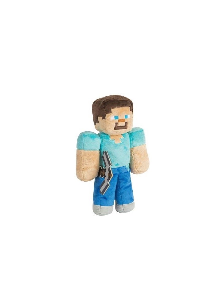 Generic 30cm Pickaxe-Wielding Steve plush toy minecraft plush doll ...