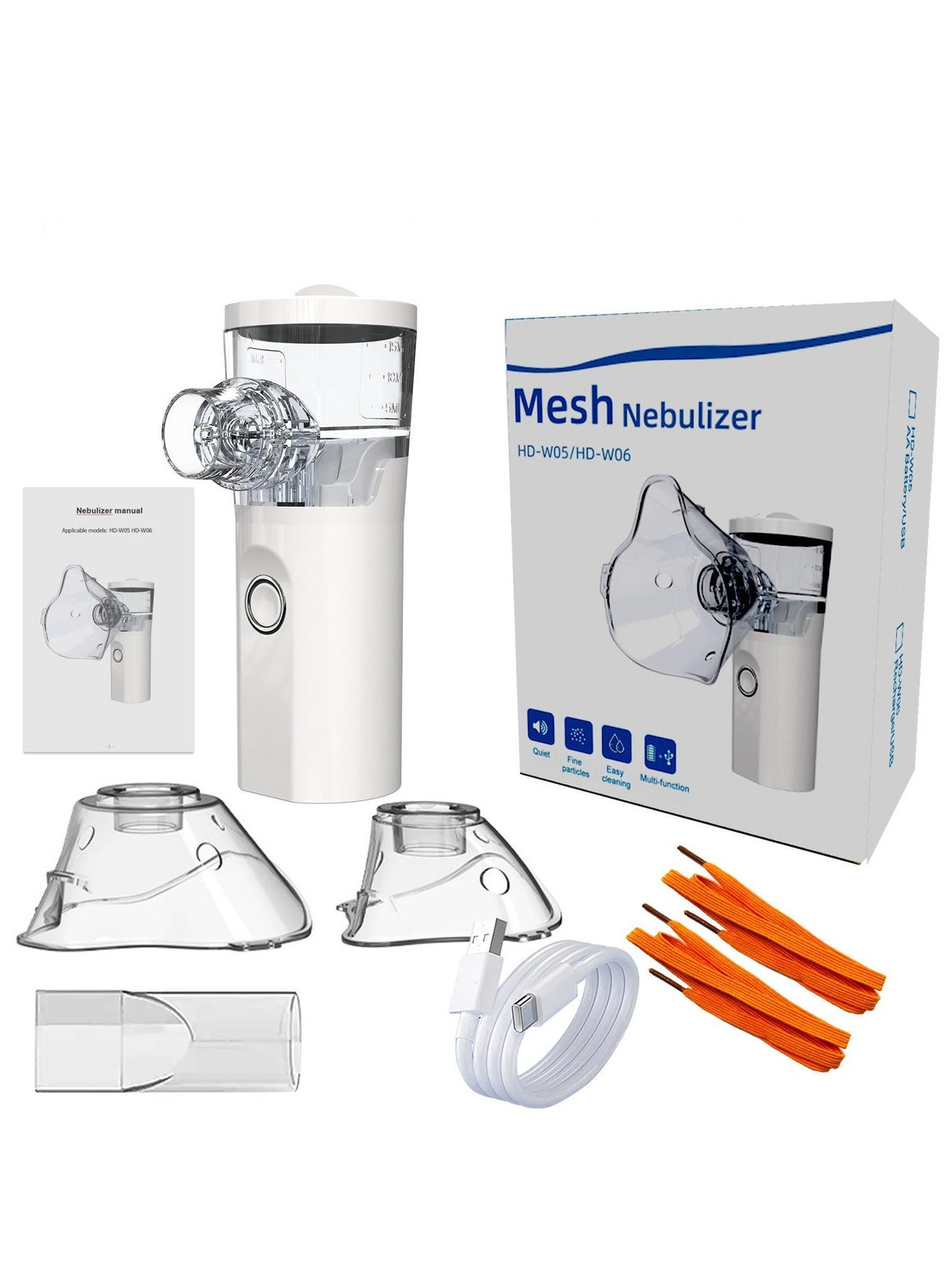JUNYOUK Ultrasonic Inhaler Mesh Nebulizer Portable Steam Inhaler ...