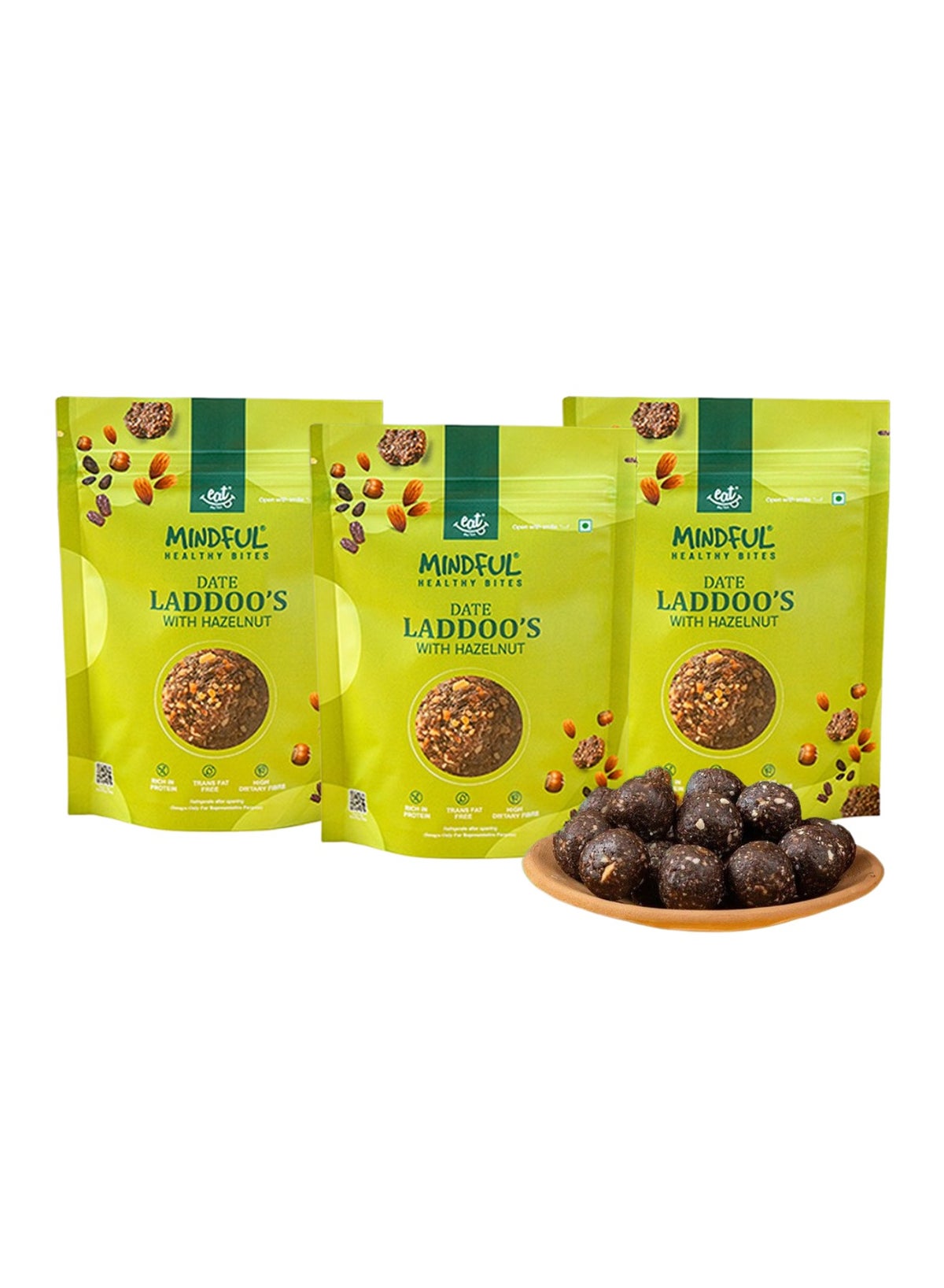 EAT Anytime Mindful Sugar Free Dates Laddoo's With Hazelnut Flavour ...
