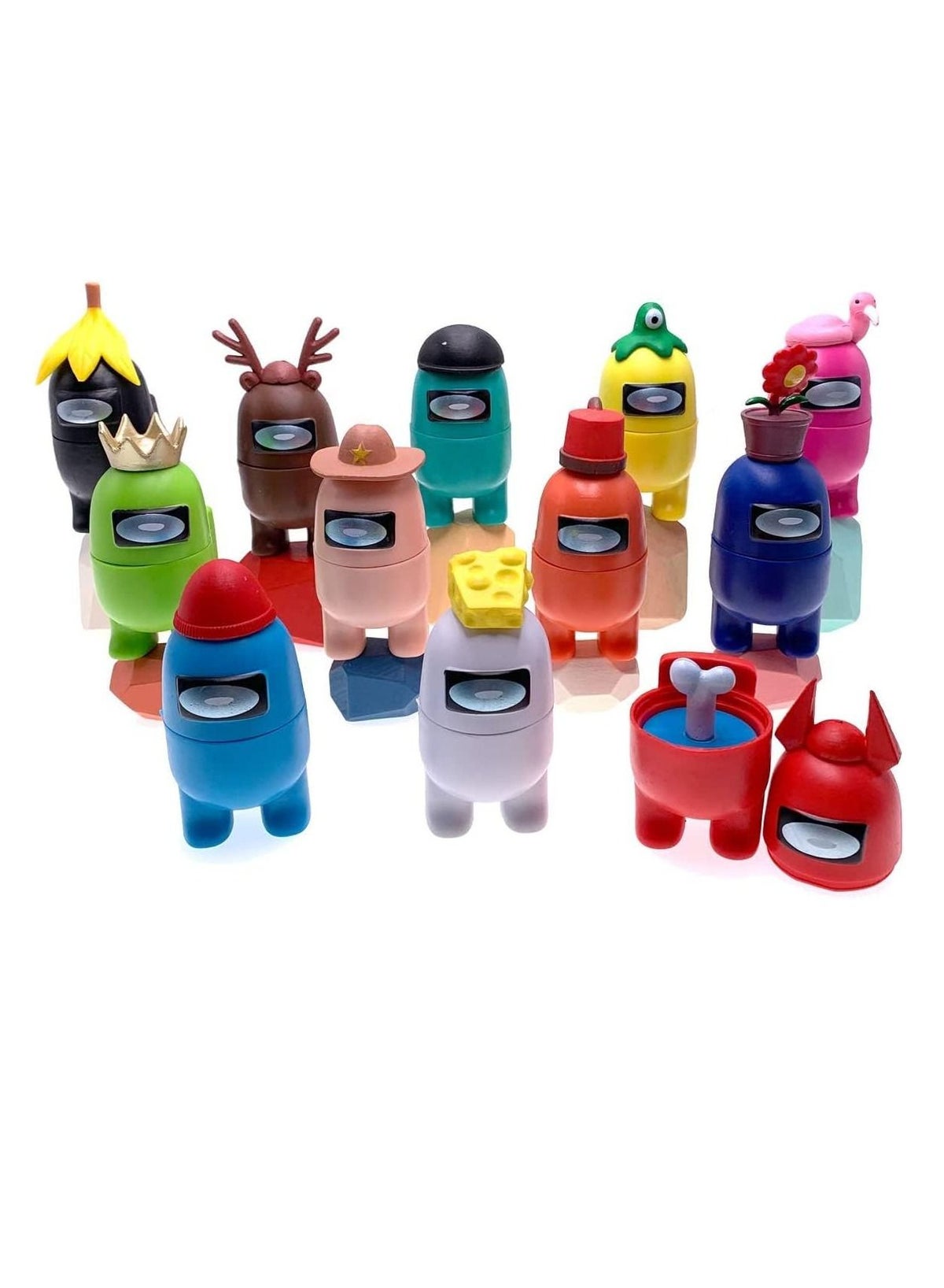 XICEN 12pcs Among Us Crewmate Figures Toys Action Figures Set Mini Game ...