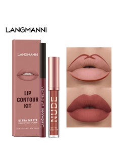 LANGMANNI Lip Liner and Lipstick Makeup Set, Velvety Matte Liquid ...
