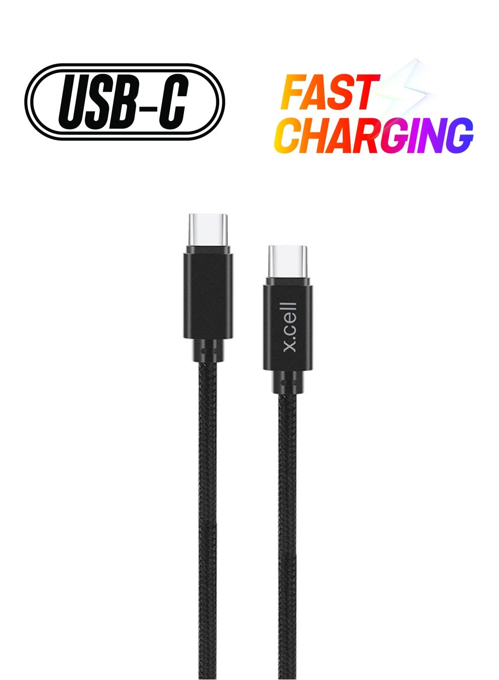 Xcell USB-C To USB-C Braided 1M Cable | Best Price UAE | Dubai, Abu Dhabi