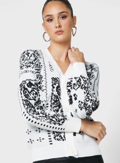 ELLA Paisley Intarsia Cardigan | Best Price KSA | Riyadh, Jeddah