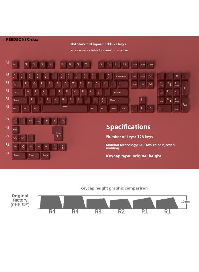 Generic 126 Key Position Opaque Boxed Two-color Applicable Mechanical ...