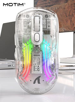 Motim Wireless Gaming Mouse Full Transparent Design 3 Mode 2.4G ...