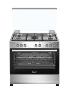 Simfer Gas Cooker 5-Burners 4 Tecna Central SABAF SS With Silver Sides ...