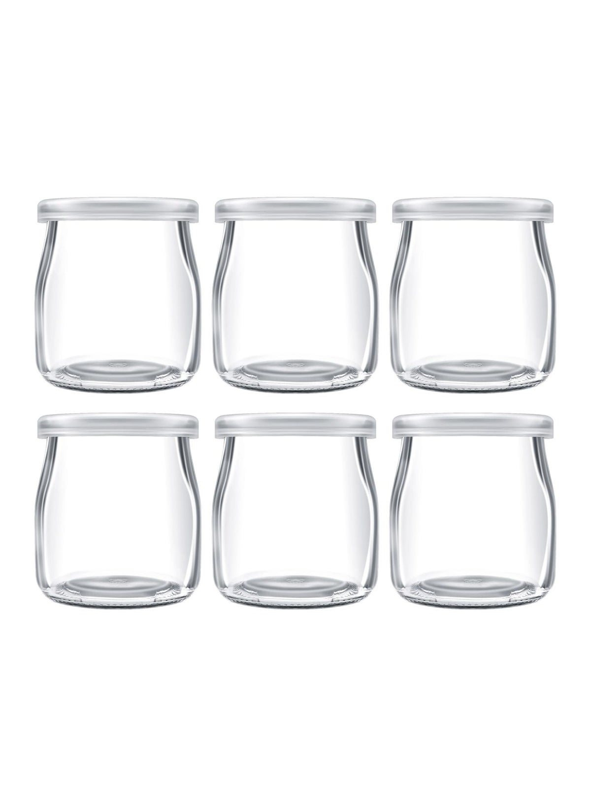 Luxoraq 200ml Yogurt Pudding Glass Jars with Plastic Lids Mini Cup ...