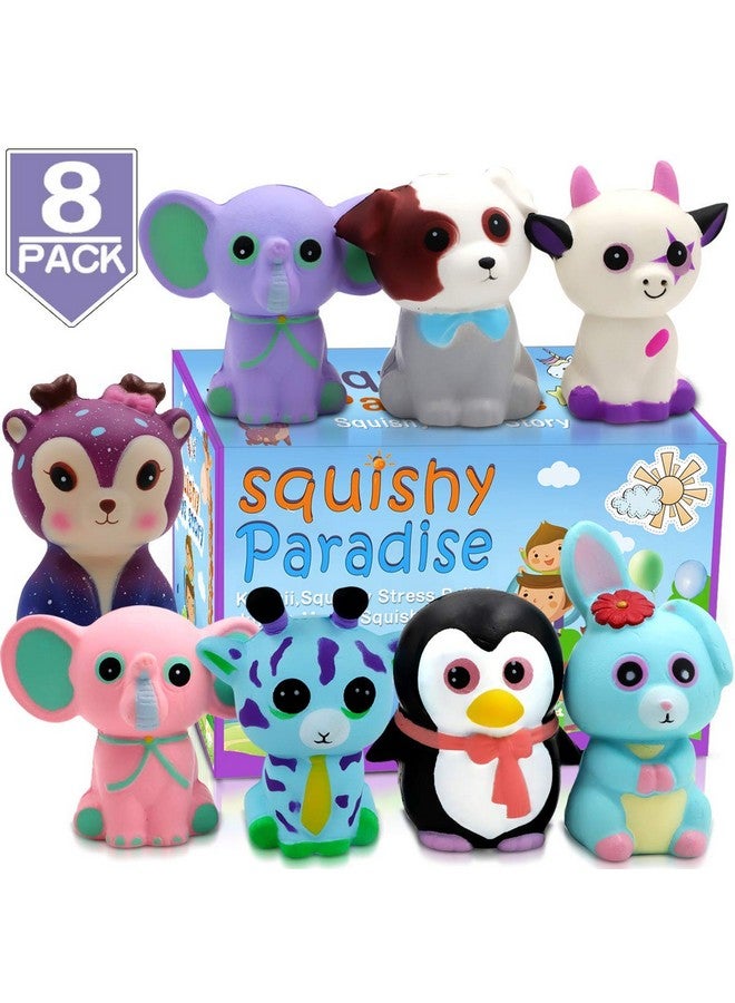 POKONBOY Jumbo Squishies Slow Rising 8 Pack Animal Squishy Toys Cream ...
