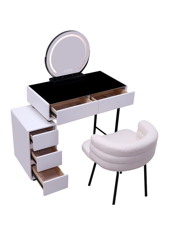 NKX Makeup Vanity Table Dressing Table Flip Mirror With Drawers And ...