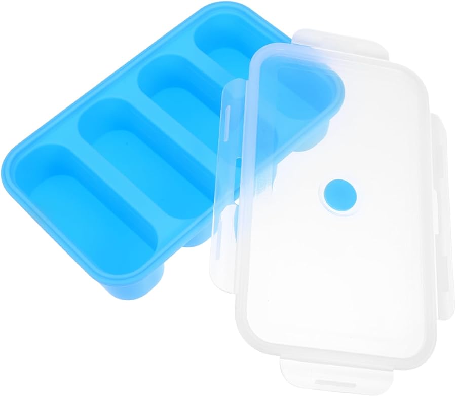 Generic Blue Silicone Ice Cube Tray Cover Reusable Cavity Design for ...