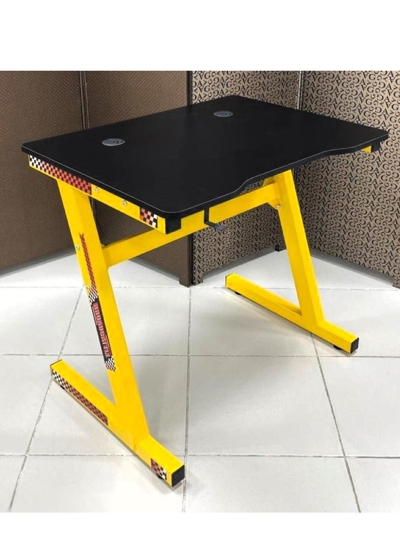Living Professional R-Shape Gaming Table With Headphone Hook and Cup ...